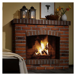Open fire place chamber with brickpanels, Non-Combustible - Rustic ...