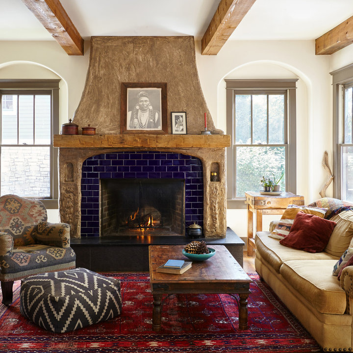 Blue Tile Fireplace - Photos & Ideas | Houzz