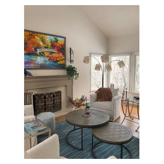 "Pop of Color" project - Transitional - Living Room - New York - by Ins ...