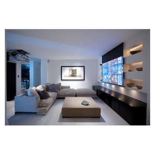 Projector Screens - Modern - Living Room - Calgary - by Audio Video ...