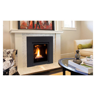 Q1 Gas Fireplace - Glass Burner, Black Enameled Liner, and Modern ...