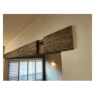 Reclaimed Barn Wood Beam Header - Rustic - Living Room - Houston - by ...