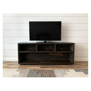 Reclaimed Wood Three-Compartment TV Stand Media Unit - Rustic - Living ...