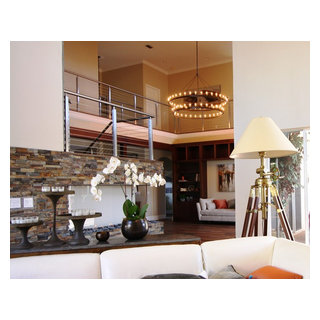 Reverse Corner Fire Feature - Contemporary - Living Room - Tampa - by ...