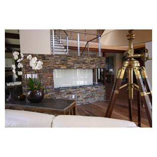Reverse Corner Fire Feature - Contemporary - Living Room - Tampa - by ...