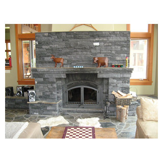 Rundle Stone - Rustic - Living Room - Calgary - by Shamrock Mountain ...