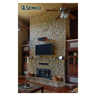 Rustic Cedar Fireplace - Traditional - Living Room - Chicago - by Semco ...
