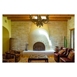 Rustic Hacienda Style Texas Ranch - Southwestern - Living Room ...
