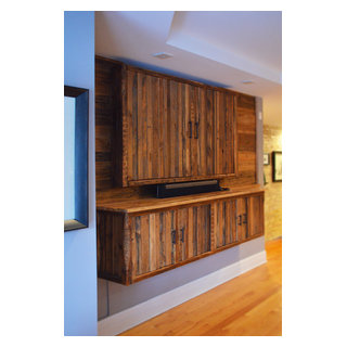 Rustic Reclaimed Wall Mounted Media Center - Rustic - Living Room ...