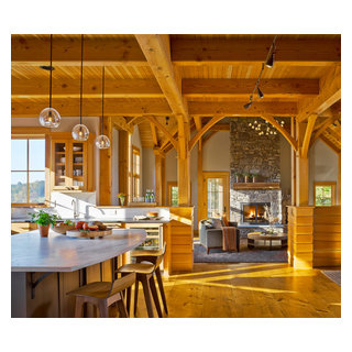 Rustic Timber Frame Home - Rustic - Living Room - Burlington - by ...