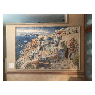 Santorini Island Handmade Mosaic Marble Wall Art I Mozaico - Modern ...
