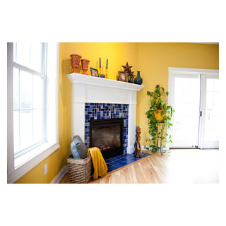 Sapphire Blue Craftsman Fireplace - Eclectic - Living Room ...