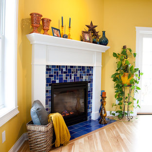 Blue Tile Fireplace | Houzz