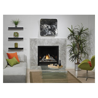 Sharp Accented Fireplace - American Hearth - Contemporary - Living Room ...