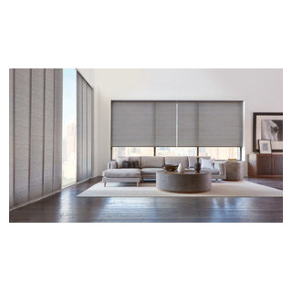 Skyline® Gliding Window Panels & Roller Shade - Contemporary - Living ...