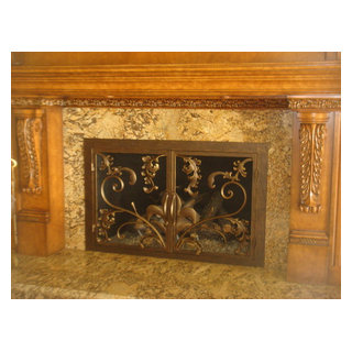 Smooth Stone Fireplace - Traditional - Living Room - San Diego - by AMS ...