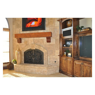 Smooth Stone Fireplace - Traditional - Living Room - San Diego - by AMS ...