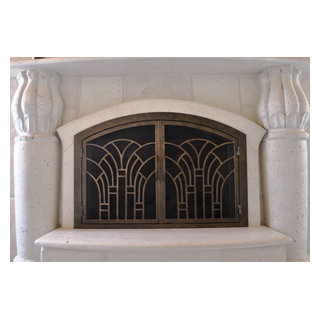 Smooth Stone Fireplace - Contemporary - Living Room - San Diego - by ...