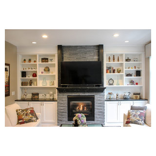 Stacked Stone Entertainment Center - Transitional - Living Room ...