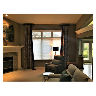 Stationary Side Panels and Shades - Living Room - Detroit - by The ...