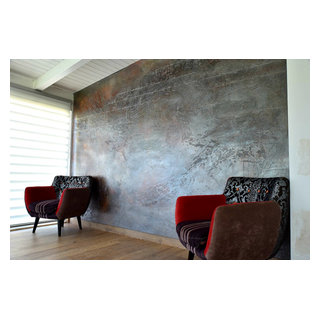 STONE EFFECT PAINT - Modern - Living Room - Orange County - by Ecla USA ...