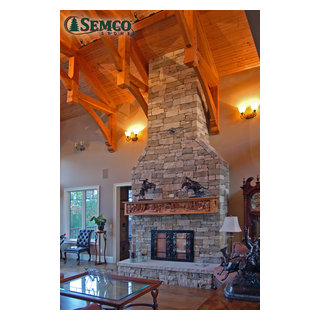 Stone fireplace - Rustic - Living Room - Chicago - by Semco Outdoor | Houzz