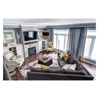 Suburban Contemporary Family Room Contemporain Salon Toronto