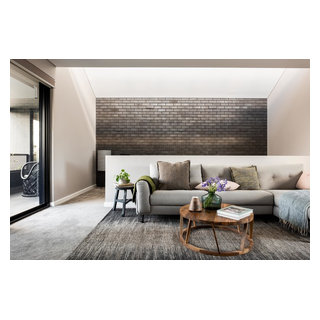 The Ash ft. Austral Bricks Elements in Zinc - Modern - Living Room ...
