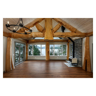 The Sunset Terrace Post & Beam Design - Modern - Living Room ...