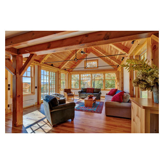 Timber Frame Addition - Farmhouse - Living Room - Burlington - by ...