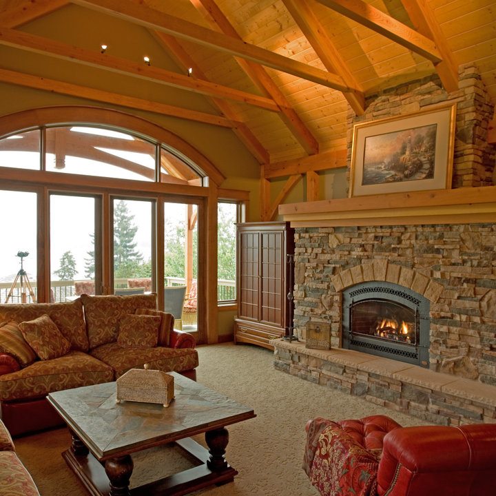 Timber Frame Living Room - Photos & Ideas | Houzz