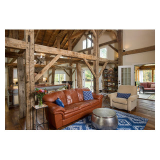Timber Frame Plus House - Rustic - Living Room - Cleveland - by New ...