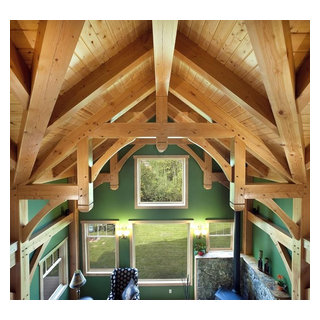 Timber Frame Vaulted Ceilings - Rustic - Living Room - Other - by ...