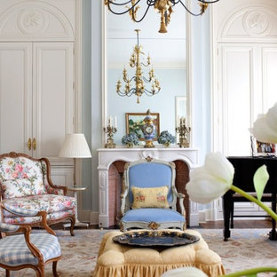 75 Beautiful Victorian Living Room with Blue Walls Pictures & Ideas ...