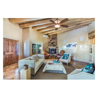 Traditional Aldea Southwestern House - Southwestern - Living Room ...