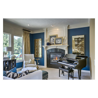 Traditional Remodel and Basement Finish - Transitional - Living Room ...