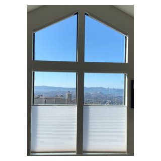 Trapezoid Window Shades - Modern - Living Room - San Francisco - by ...