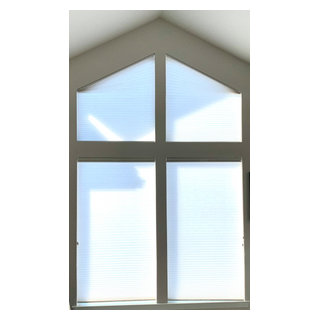 Trapezoid Window Shades - Modern - Living Room - San Francisco - by ...