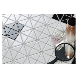 Triangular Diamond Pattern Porcelain Mosaic Tile, Flooring design ...