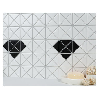 Triangular Diamond Pattern Porcelain Mosaic Tile, Wall decor - Modern ...
