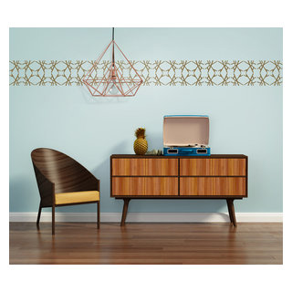 Tyles Marbled Starburst in Metallic Gold, in living room - Midcentury ...