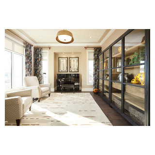 Updated Traditional - Music Den Library - Traditional - Living Room ...
