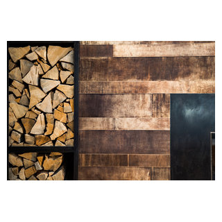 Textured Wall and Rustic Fireplace Surround - Modern - Denver - by ...