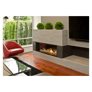 Valor L2 Linear Fireplace with Long Beach Firebed - Contemporary ...