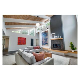 Vaulted T&G ceilings - Midcentury - Living Room - Portland - by ...