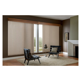 Vertical Blinds Are Perfect For Large Openings - Traditional - Living ...