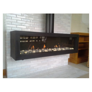 Wall Hanging Linear Gas Fireplace by Ortal - Modern - Living Room ...