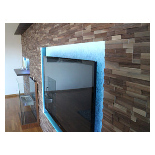 Wallure Wall Panels are covering entertainment wall in living room ...
