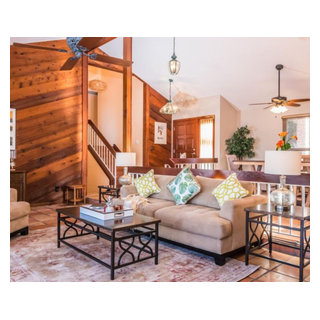 Waterfront Home in NSB - Home Staging - Midcentury - Living Room ...