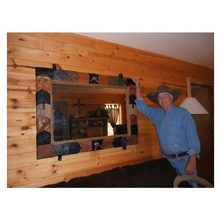 Western Cowboy Mirrors and Ranch Rope Bowls - Rustic - Living Room ...